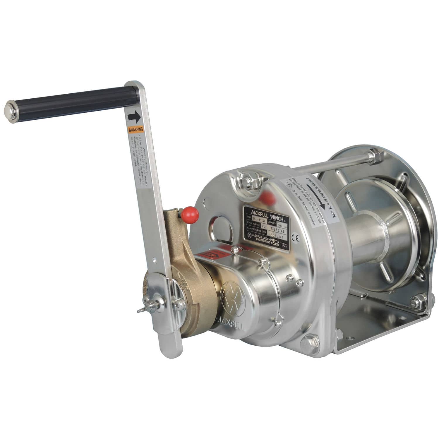 Manual winch - ERSB-3-SI - Maxpull - wire rope / horizontal / compact