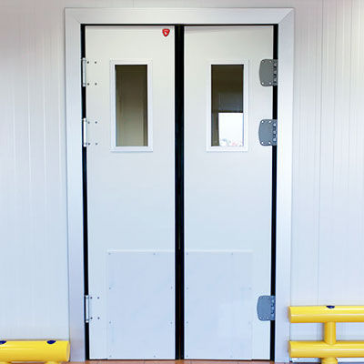 Swing door - Kavidoors - polyethylene / indoor / high-speed