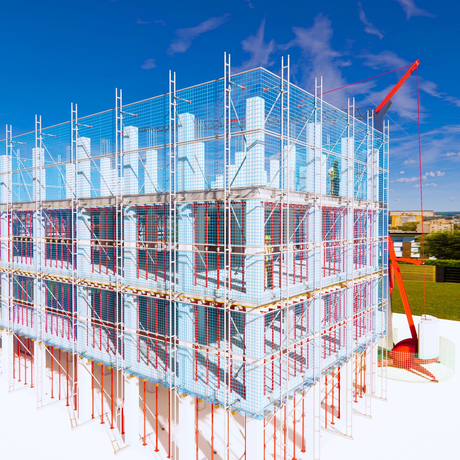 Construction fall arrest safety net - BesSystem - Visornets - corner ...