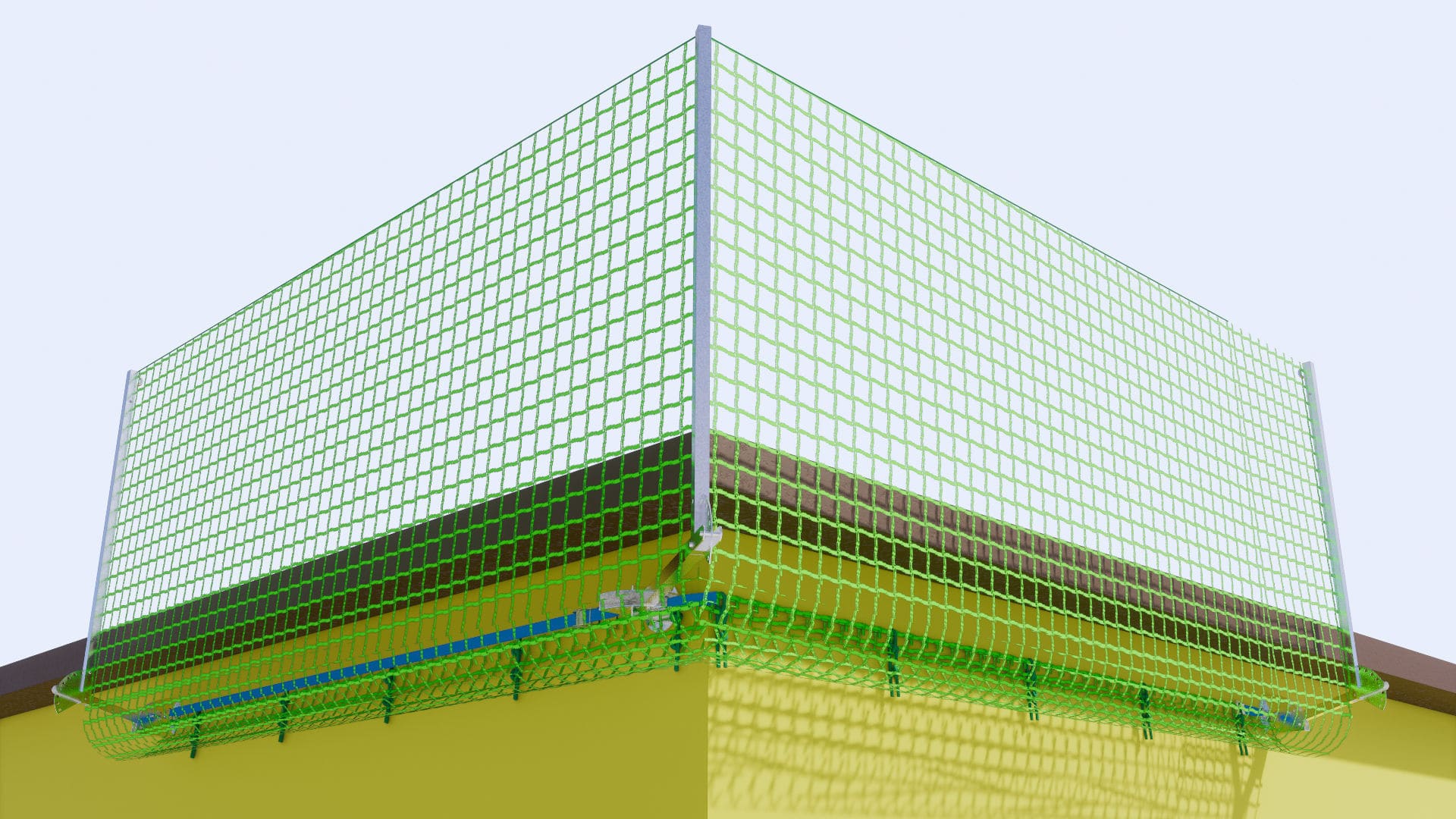 Construction fall arrest safety net - Visor U - Visornets