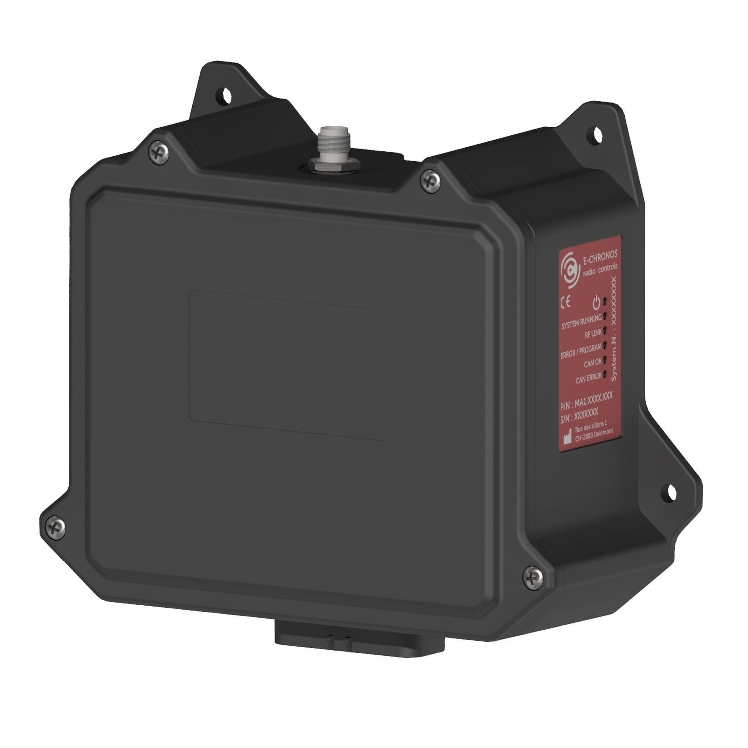 Radio remote control transceiver - RXm C-0-V-8a-W-L -PWM8-Ampseal-ANT ...