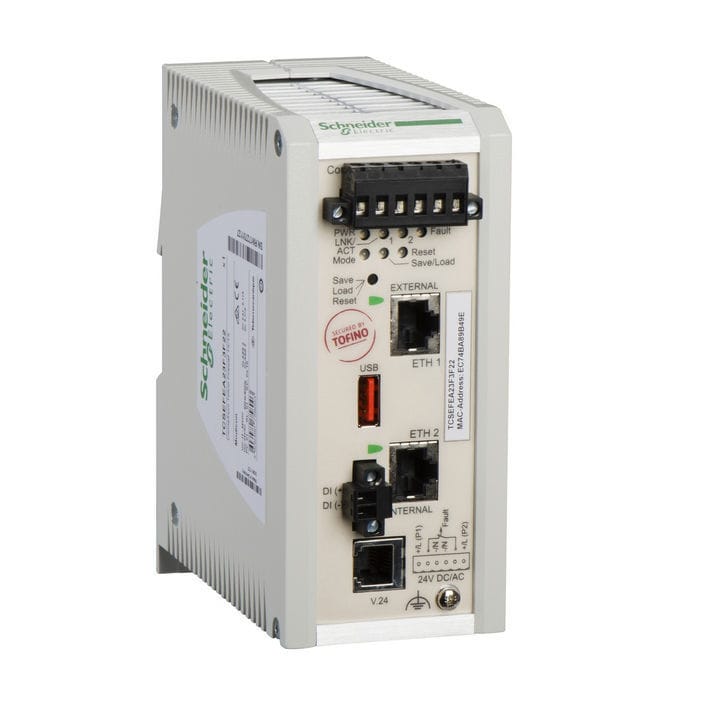 Industrial firewall - TCSEFEC23FCF21 - Schneider Electric - DIN rail