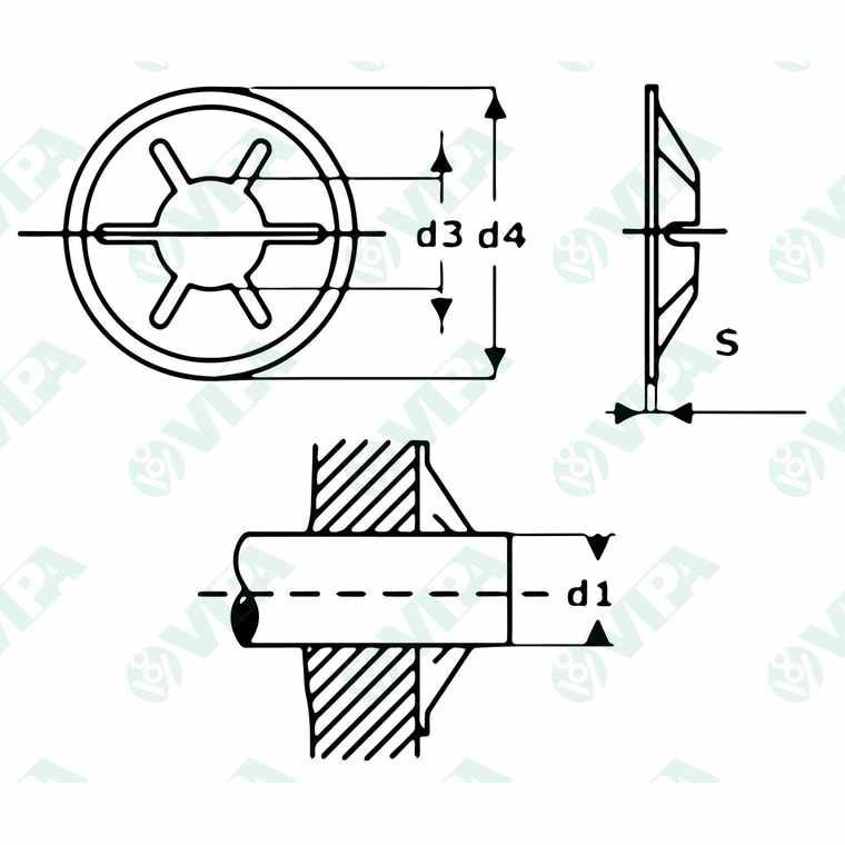 Self-locking retaining ring - 7KS000000003 - VIPA spa