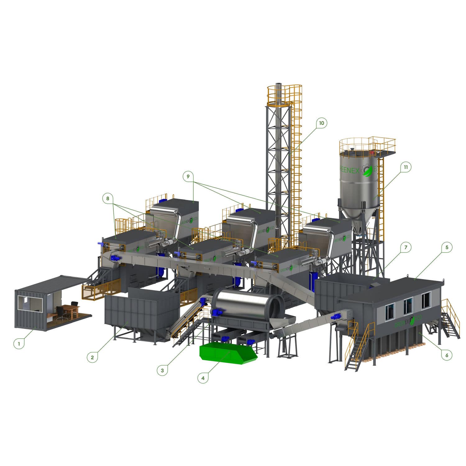 Plastic waste treatment plant - Eco series - Greenex Eco - construction ...