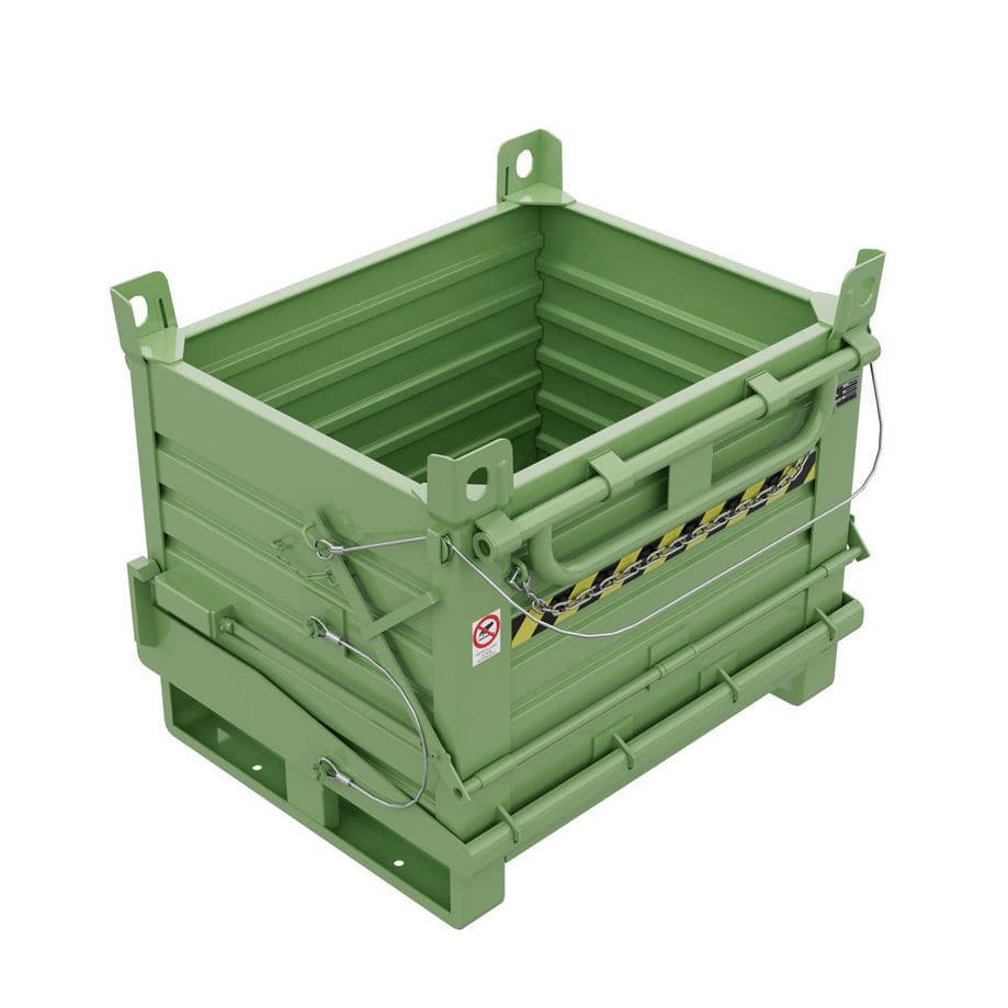 Steel skip container - SL1-OR - Justrite Safety Group - open / bottom ...