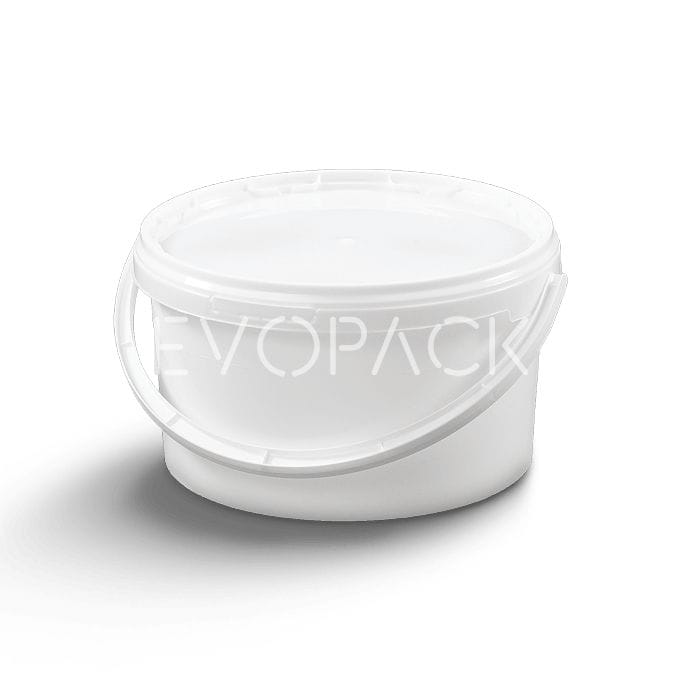 Plastic pail - 80004 - EVOPACK - round / with lid / with handle