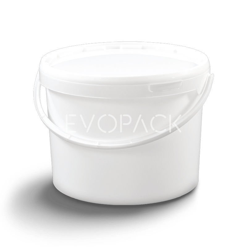 Plastic pail - 80008 - EVOPACK - round / with lid / with handle