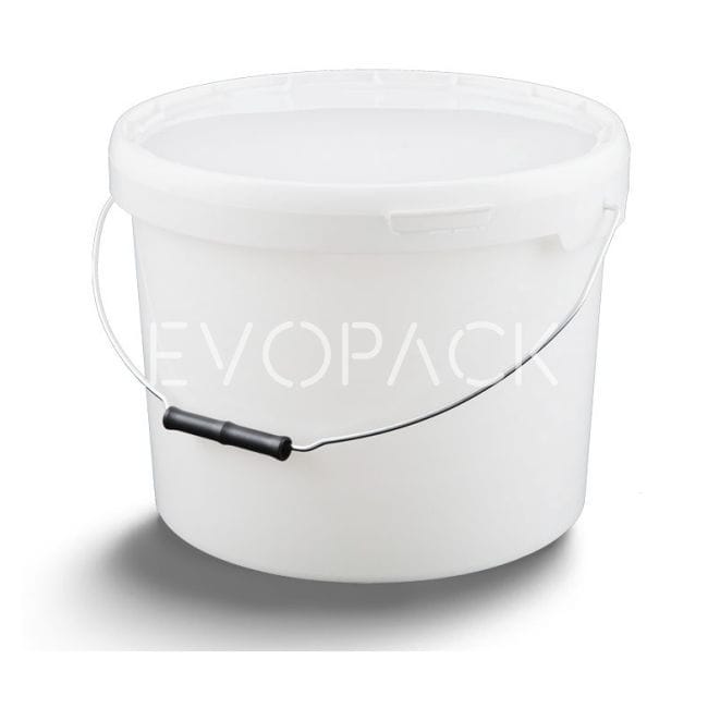 Plastic pail - 80051 - EVOPACK - round / with lid / with handle