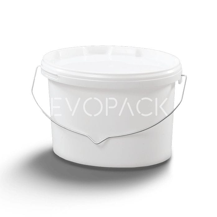 Plastic pail - 80016 - EVOPACK - oval / with lid / with handle