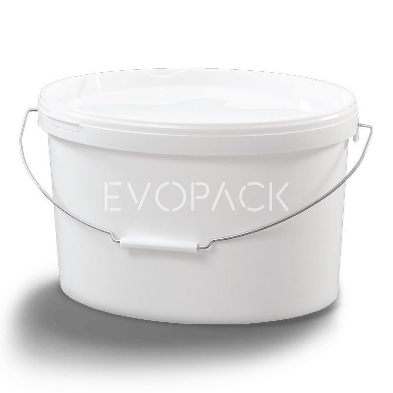 Plastic pail - 80018 - EVOPACK - oval / with lid / with handle