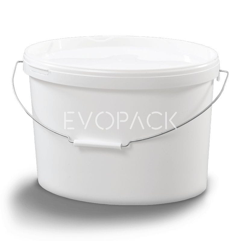 Plastic pail - 80019 - EVOPACK - oval / with lid / with handle