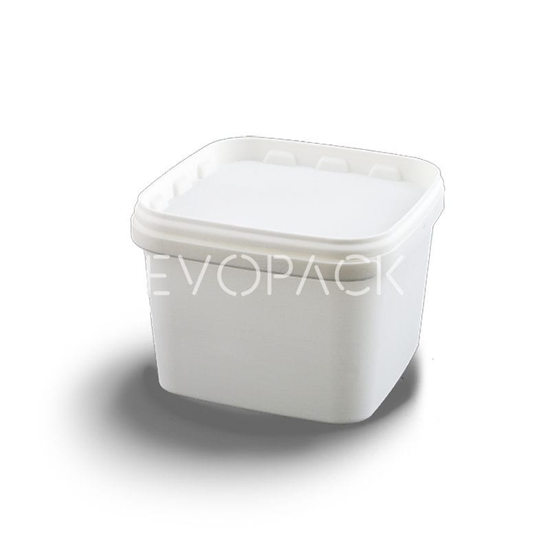 Plastic pail - 80090 - EVOPACK - rectangular / with lid / with handle