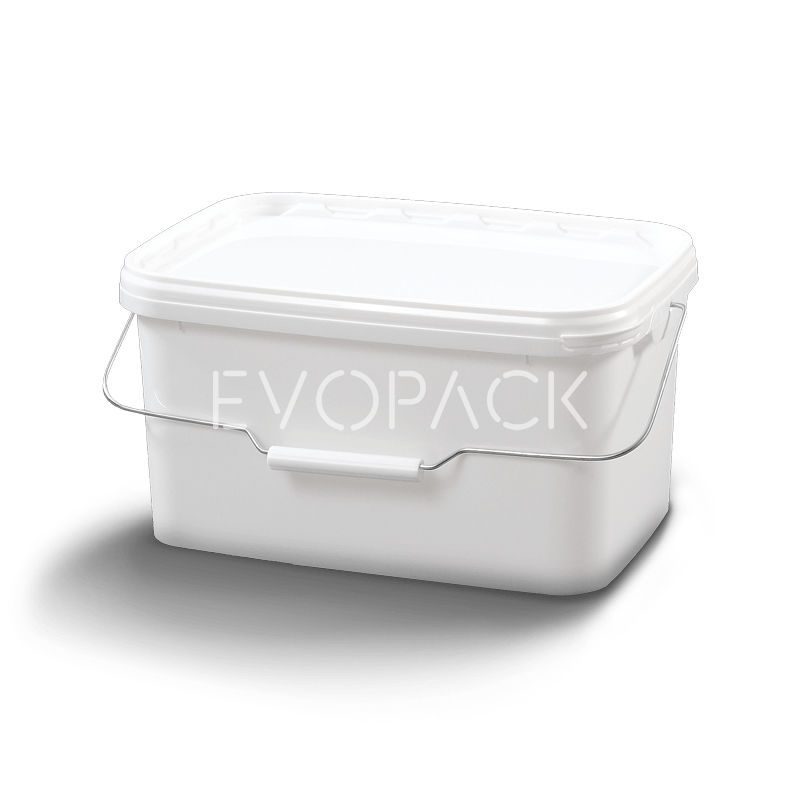 Plastic pail - 80015 - EVOPACK - rectangular / with lid / with handle