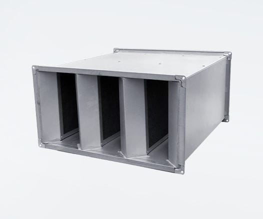Ventilation silencer - BRINNER - for air ducts / metal / rectangular