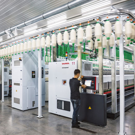 Fully-automatic lap transport system - Saurer - semi-automatic