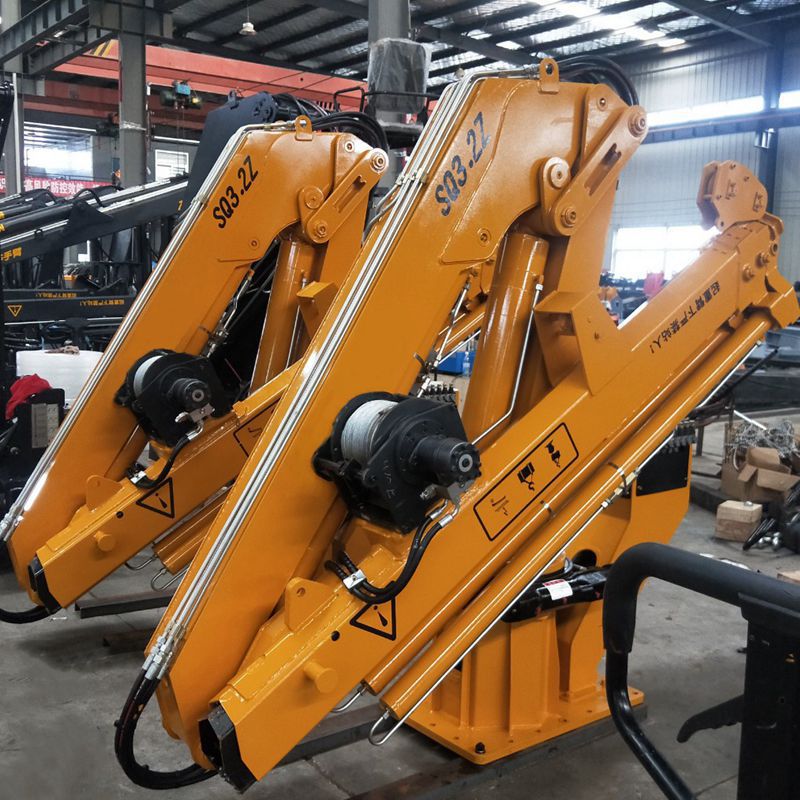 Barge crane - Relong Tech - boom / folding / shipbuilding