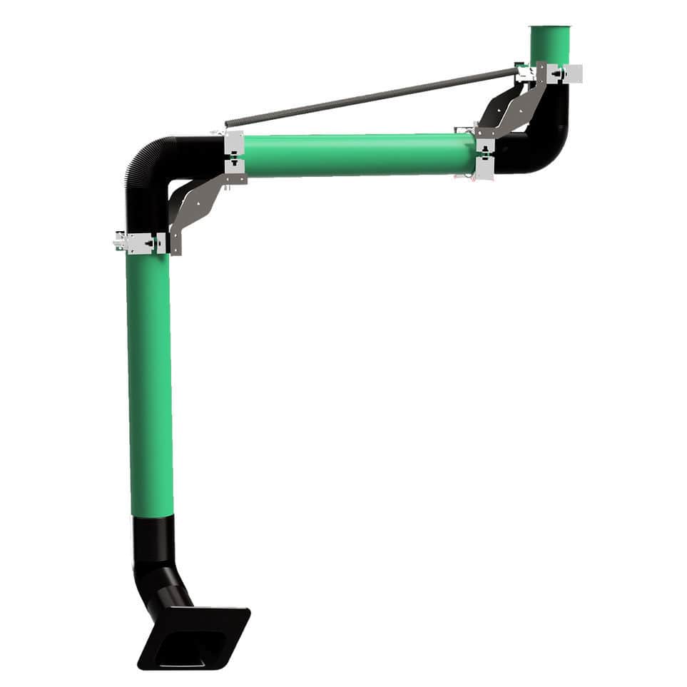 Fixed extraction arm - Kristal - flexible / suction / industrial