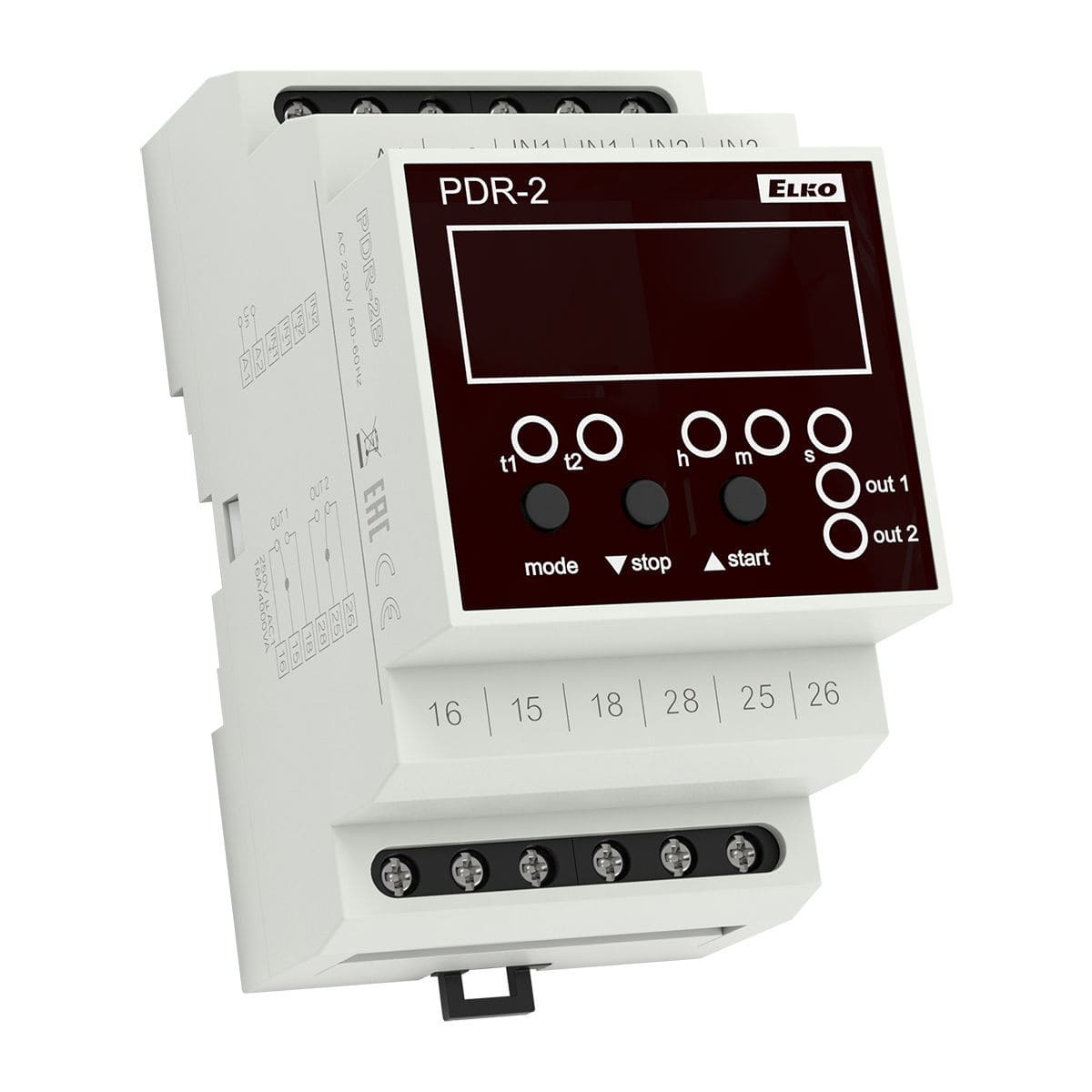 Digital timer - PDR-2B - ELKO - multi-function / DIN rail / programmable