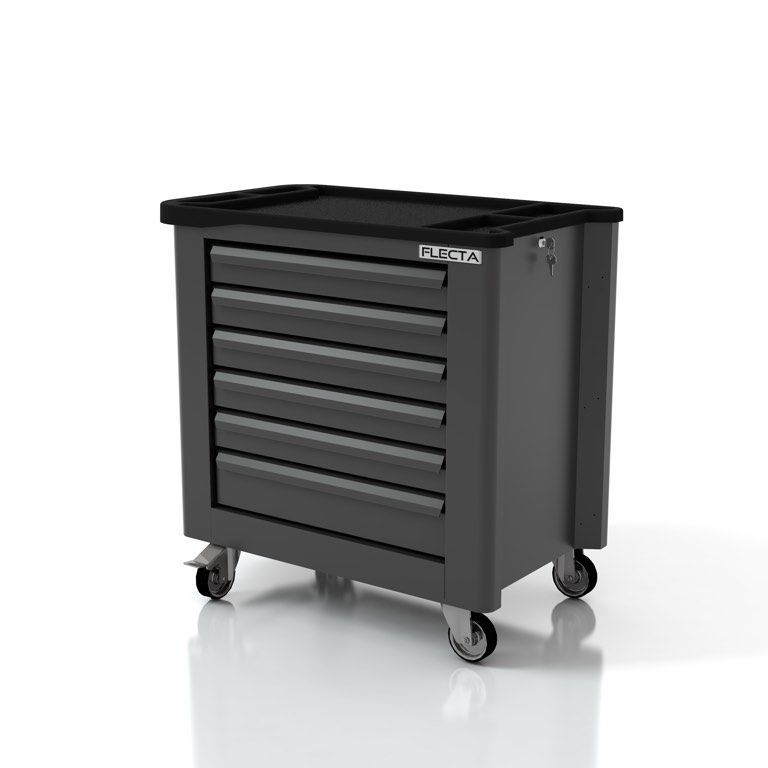 Tool cabinet - AR-FL007 - FLECTA - on casters / 6-drawer / metal