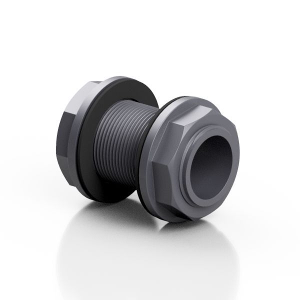 PVC-U nipple - RERASE series - Effast - threaded / straight / for tanks