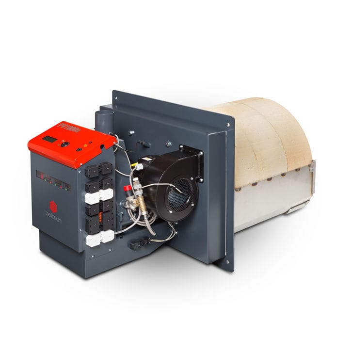 Chamber burner - PV 1000 - Pelltech - solid fuel / direct fired / heating