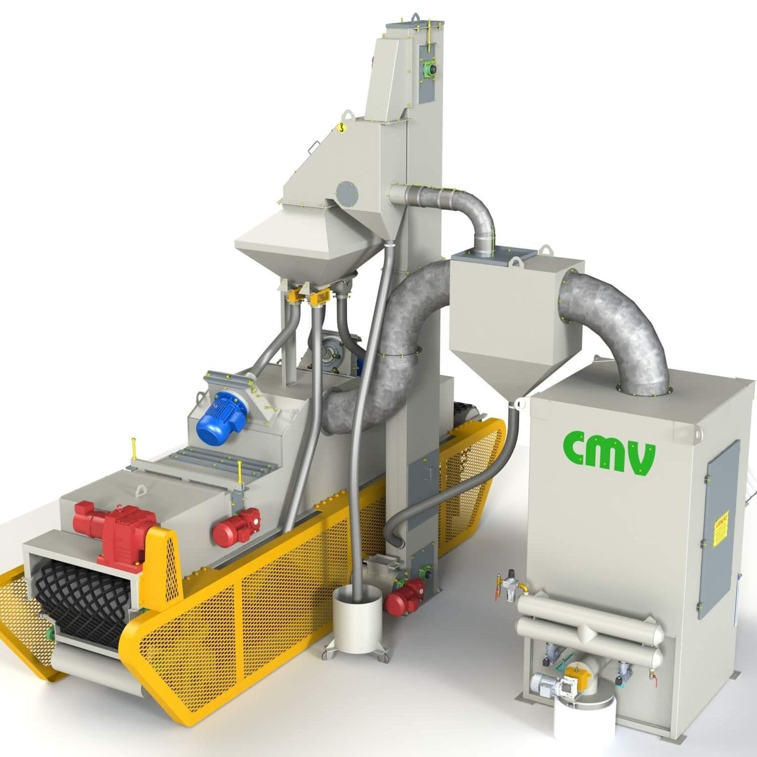 Wire mesh belt conveyor shot blasting machine - CMV - turbine / for ...