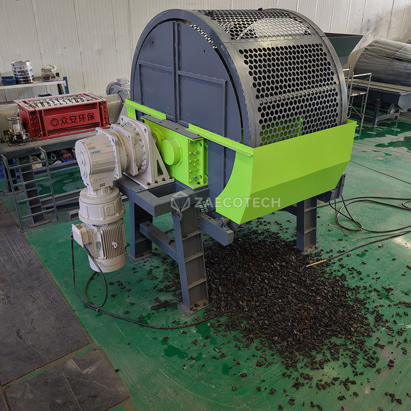 Double shaft shredder - TDF/Rubber - ZhengZhou ZA ECOTECH Co.,Ltd - tire / with conveyor / high ...