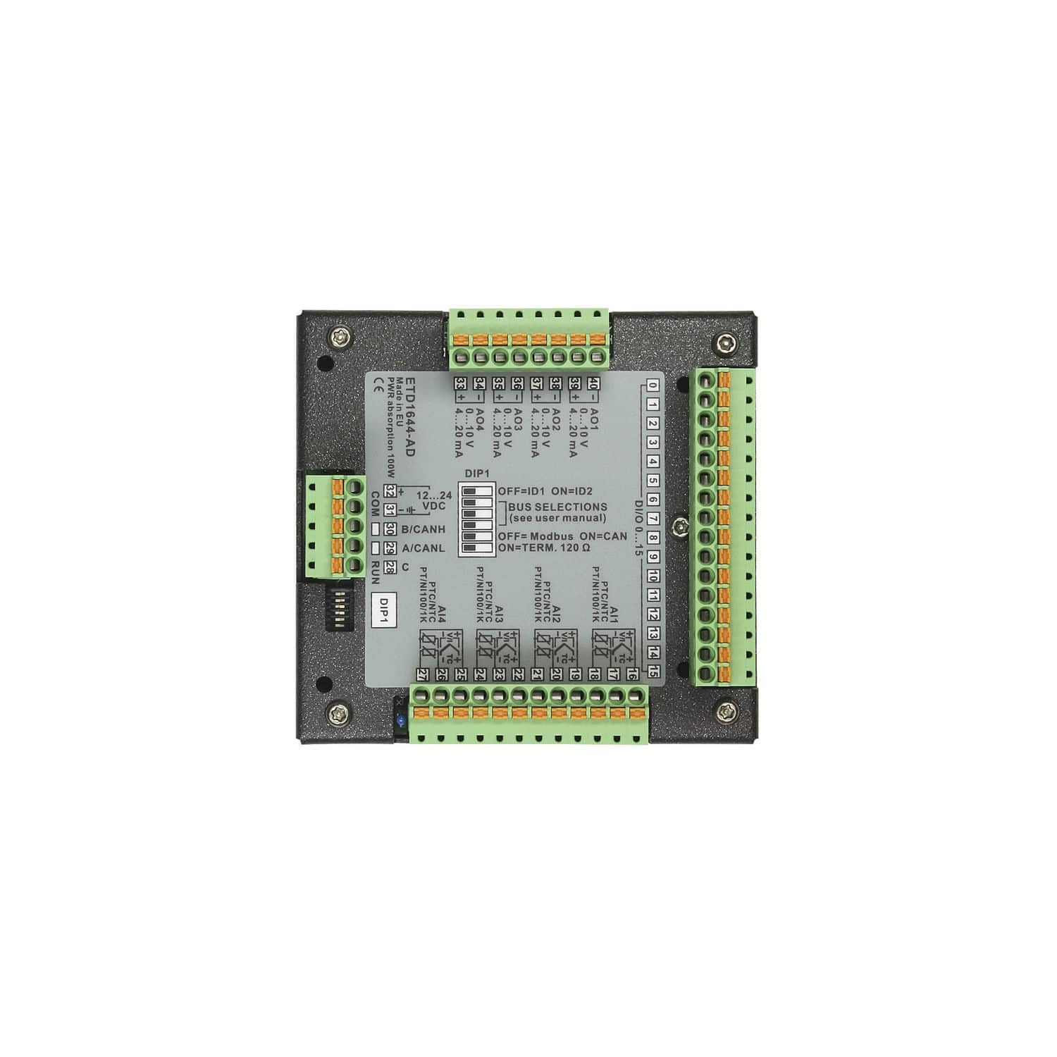 Digital I/O module - ETD1644 - Pixsys - Modbus RTU / RS485 / CANopen