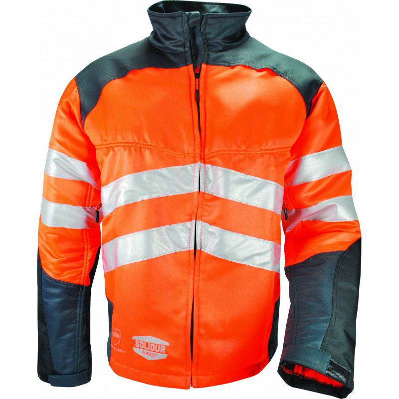 Work jacket - GLOW - Solidur - high-visibility / polyester / orange
