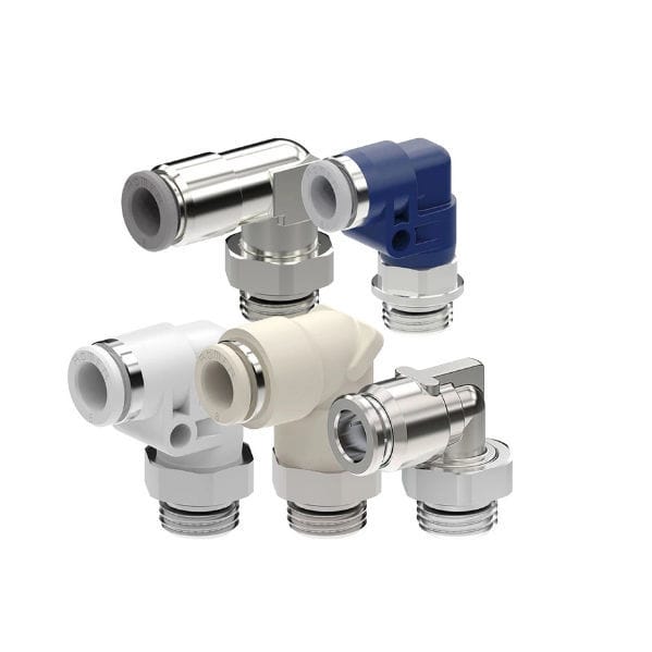 Hydraulic fitting - ELSA - AVS Römer - push-in / 90° angle / plastic