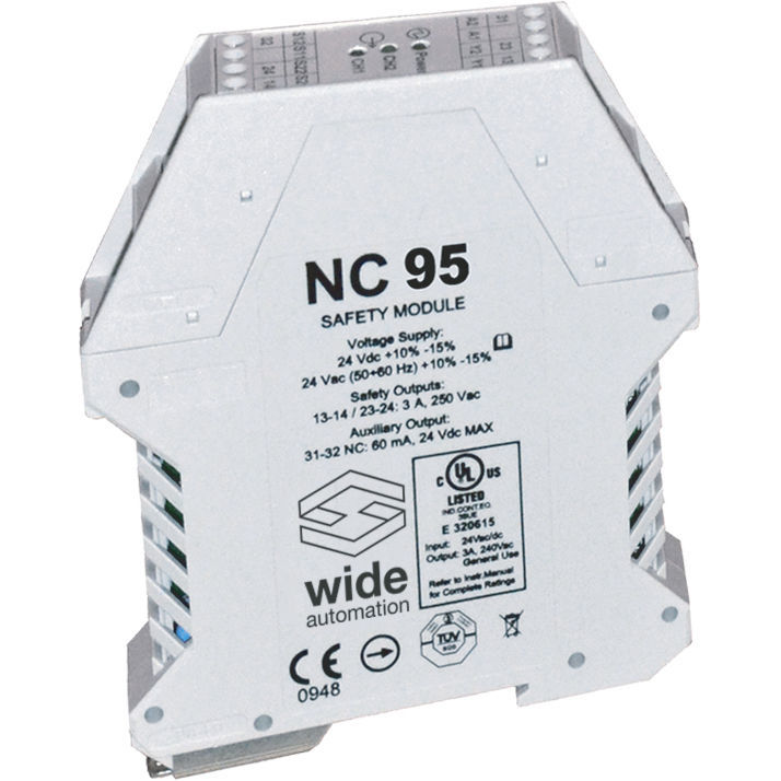 Switching relay module - NC95 - WIDE Automation - safety / DIN rail mounted