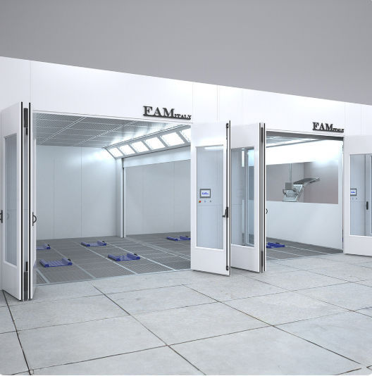 Closed circuit paint booth - FAM srl - for vehicles / custom-made ...