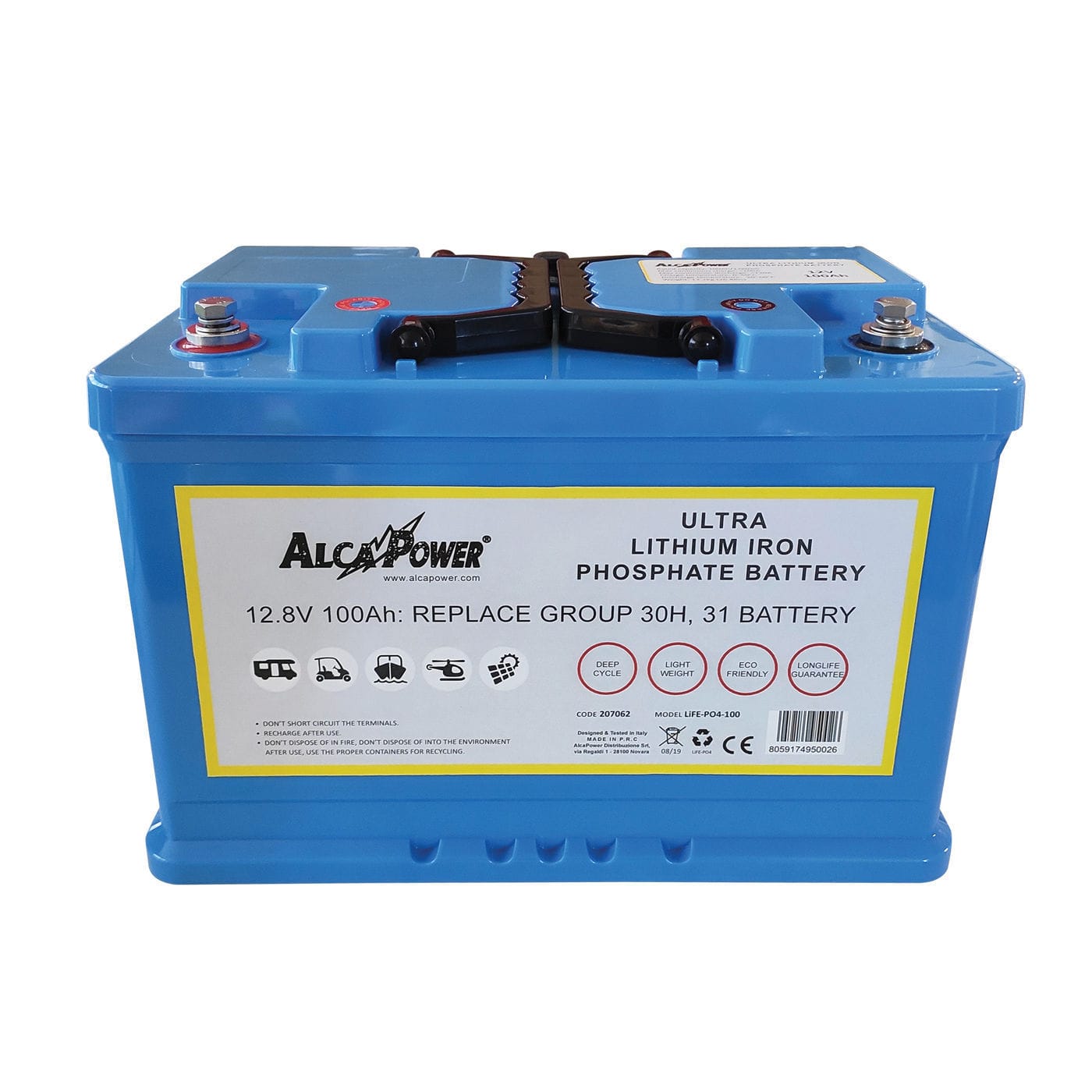 LiFePO4 battery - LiFE-PO4-100 - Alcapower - rectangular / 12 V