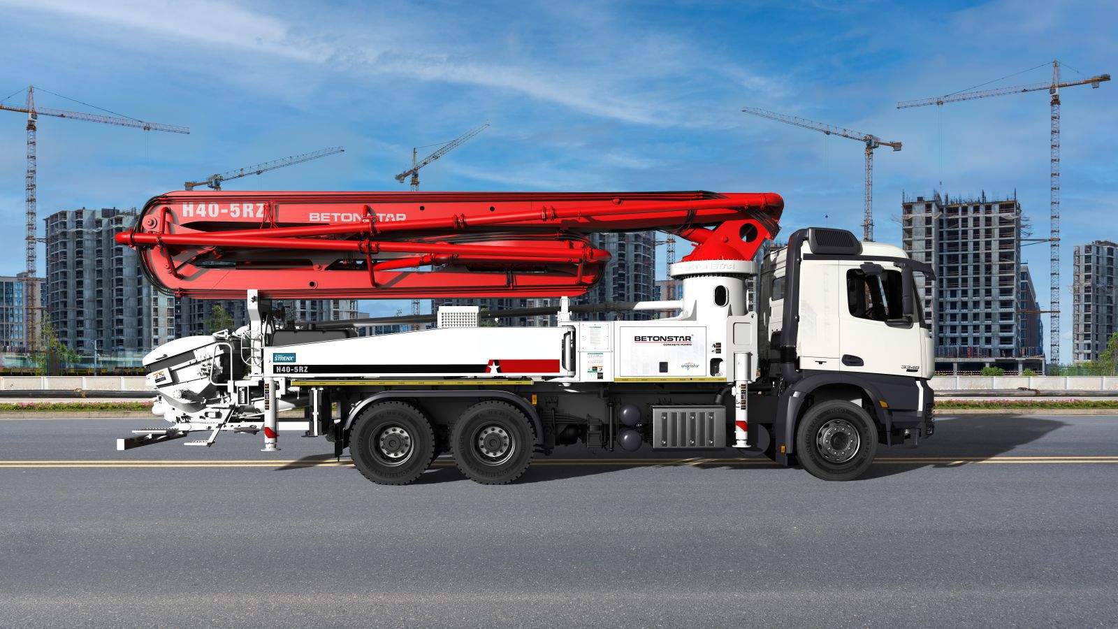 Construction truck-mounted concrete pump - H40-5RZ - BETONSTAR MAKINA ...