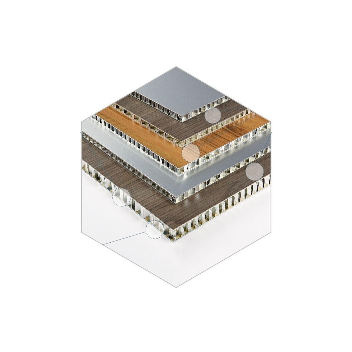 Honeycomb sandwich panel - HPL - Alucel - plastic laminate facing / wall