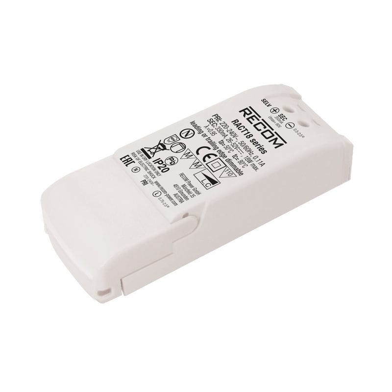 Constant-current LED driver - RACT18 series - RECOM Power - dimmable / light