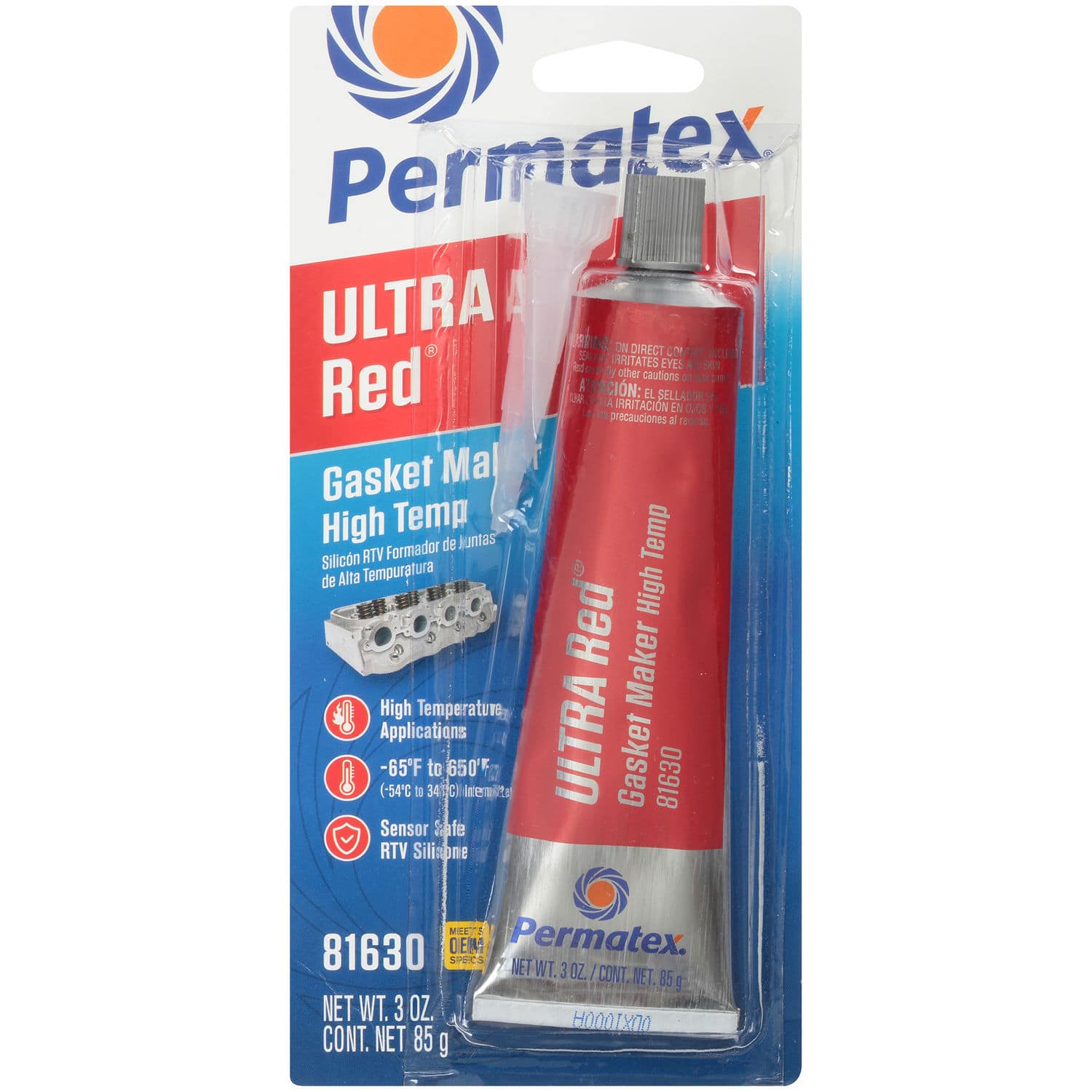 RTV silicone adhesive - 81630 - PERMATEX - for metal / single-component ...