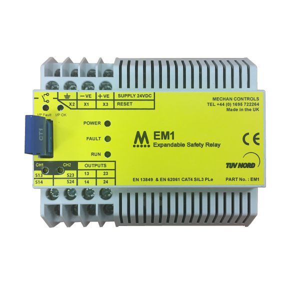 Safety control unit - EM1 - Mechan Controls - DIN rail / modular