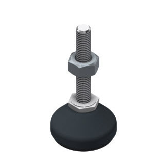 Desk foot - 21.1842/0 - Minitec - NBR / galvanised steel / aluminum