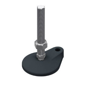 Machine foot - 21.2513/0 - Minitec - rubber / leveling / threaded