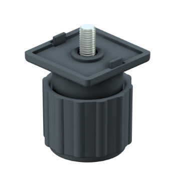 Machine foot - 21.2525/0 - Minitec - polyamide / leveling / threaded