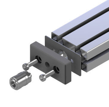 Aluminium clamping plate - 24.1105/3 - Minitec - rectangular