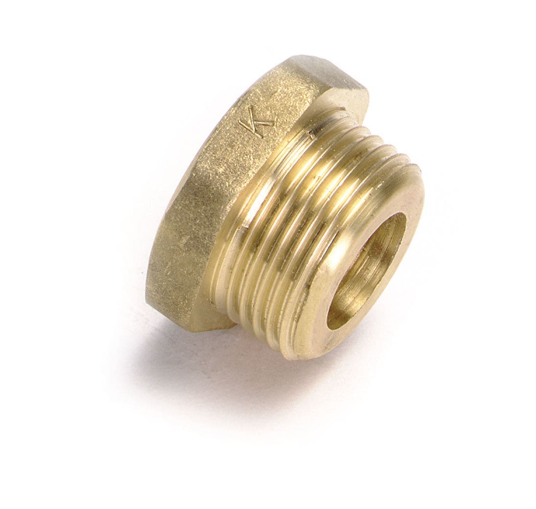 Hexagonal plug - 50123 series - Isiflo AS - threaded / brass / reducing