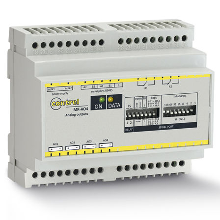 Analog I/O module - MR-AO4 - Contrel elettronica - RS485 / 4 digital outputs / automation