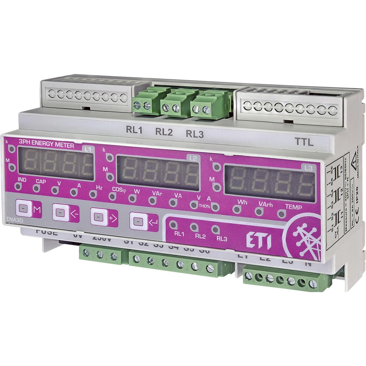 Electrical network analyzer - 004656579 - ETI - voltage / power factor ...