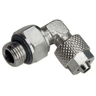 Pneumatic fitting - A-WEd-MSv series - Timmer GmbH - quick / 90° angle / metal