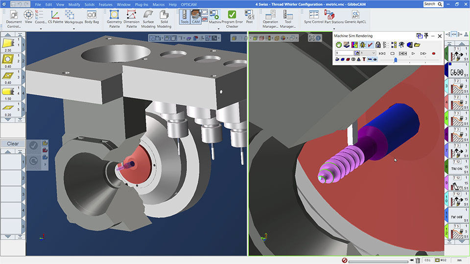 Interface software - GO Swiss - GibbsCAM - programming / simulation ...