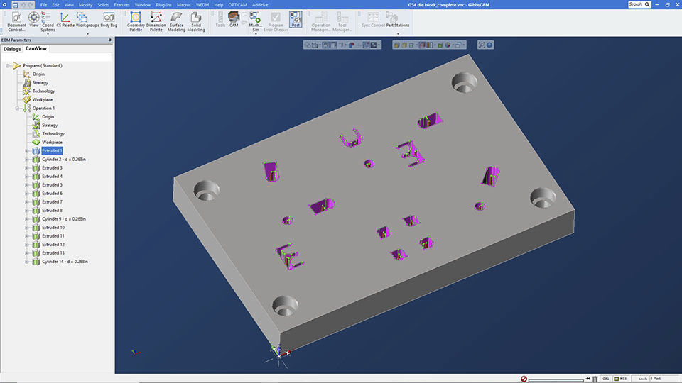 Interface software - GO Wire EDM - GibbsCAM - programming / CAM / EDM