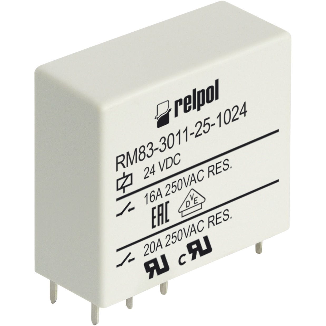 24VDC electromechanical relay - RM83 series - RELPOL - 12VDC / 6VDC / 48VDC