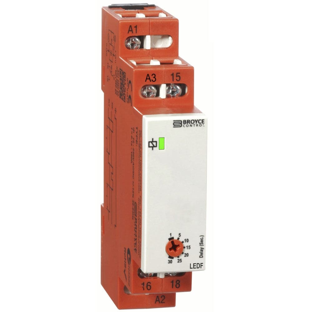 Off delay timer - LEDF - Broyce Control - DIN rail / SPDT
